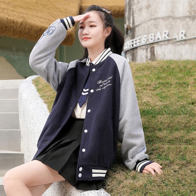 Little fresh baseball uniform female new spring and autumn jacket sweet ...