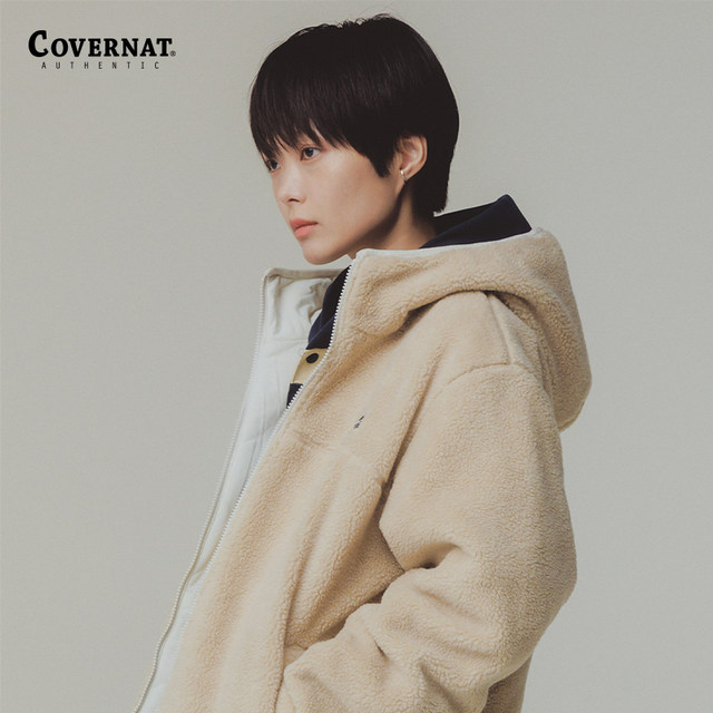 Covernat fleece double-sided jacket collarless jacket trendy brand ...