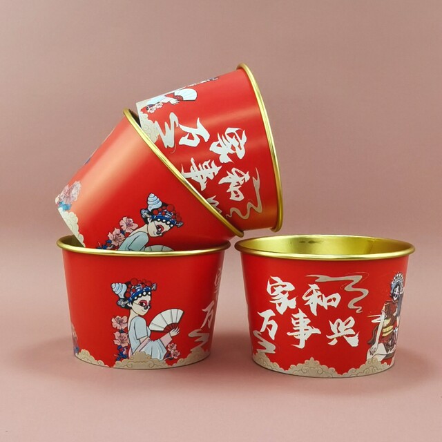 Newly upgraded disposable paper bowl festive New Year home wedding ...