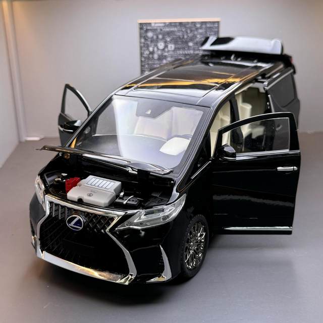 Trendy alloy car model 1:18 Lexus LM300 pull back door under light boy ...