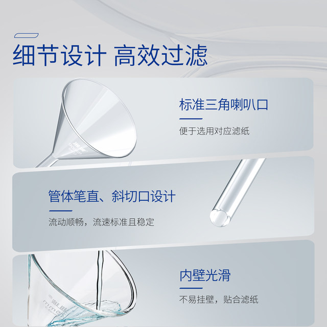 Hunan Glass Funnel Laboratory Triangle Funnel Long Neck Standard Funnel ...