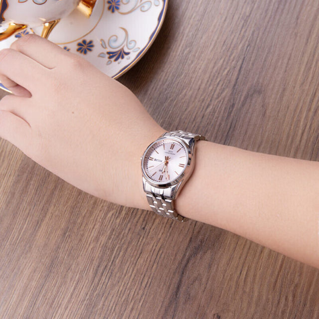 Casio watch women's cherry blossom pink fashionable and simple student ...