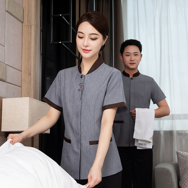 Cleaning work clothes short-sleeved summer women's suit property hotel ...