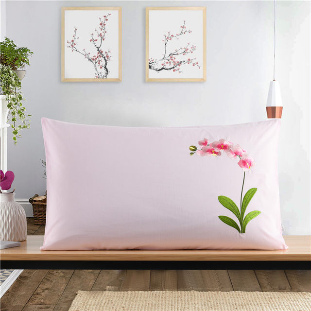 Nordic simple cotton pillowcases pair of cotton couples embroidered ...