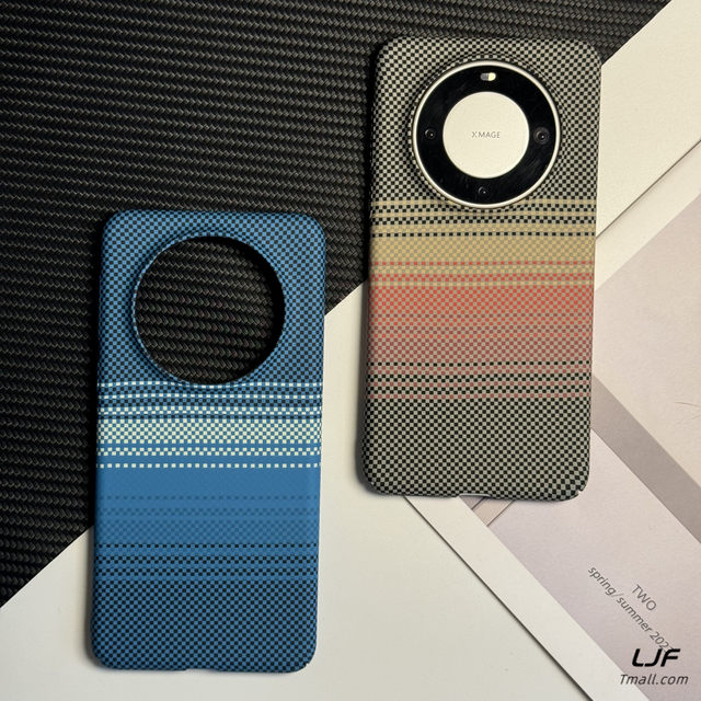 Checked contrasting color orange is suitable for Huawei Mate60pro ...