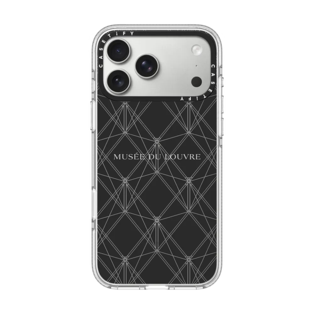 Spot Louvre joint CASETiFY black background pyramid grid suitable for ...