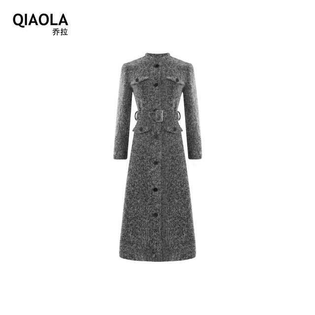 Jora French style woolen long sleeve dress for women in autumn and ...