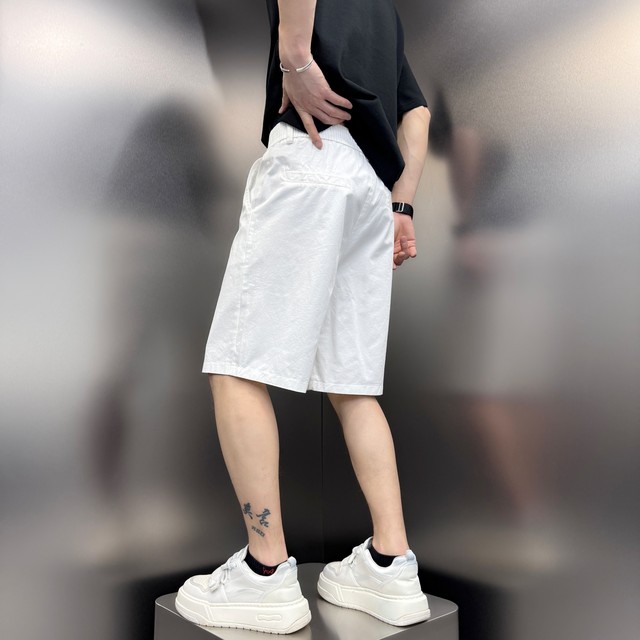 2025 summer new solid color five-point pants for men simple trendy ...