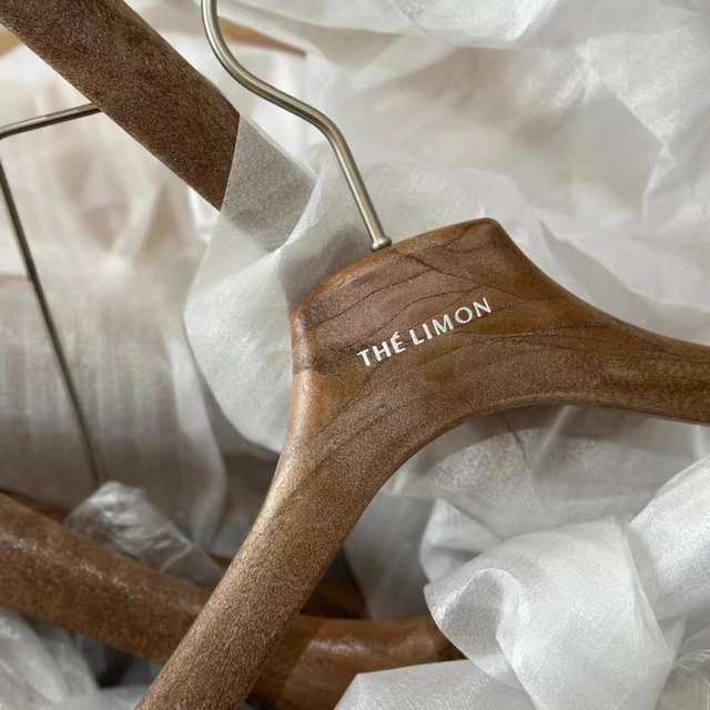 Clothes hanger clothing store special resin walnut color high-end non ...