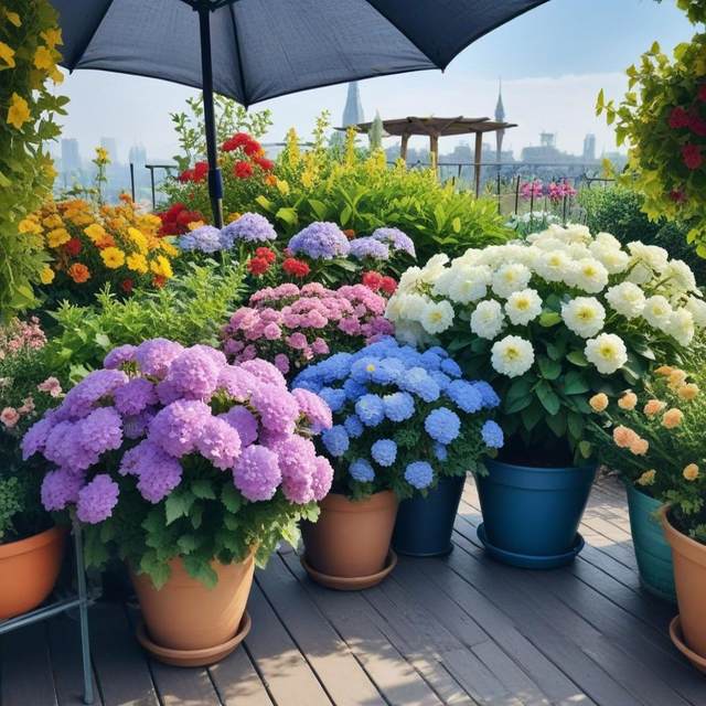 Internet celebrity villa garden plant hydrangea seedlings balcony ...