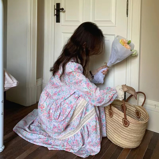 Fan Wenwen Rose Garden French retro girl princess lace sweet long ...