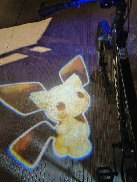 Pikachu dynamic projection light mountain bike road bike night riding ...