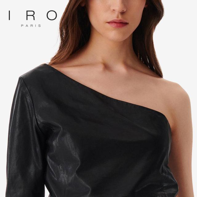 IRO Night Spring 2025 New Off-Shoulder Lambskin Quad Sleeve Top ...