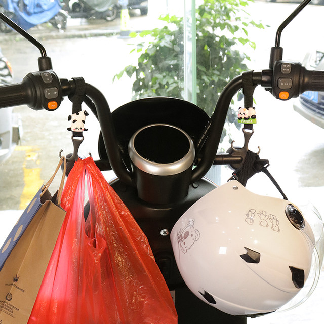 Metal electric vehicle cute panda hook strong load -bearing suspension ...
