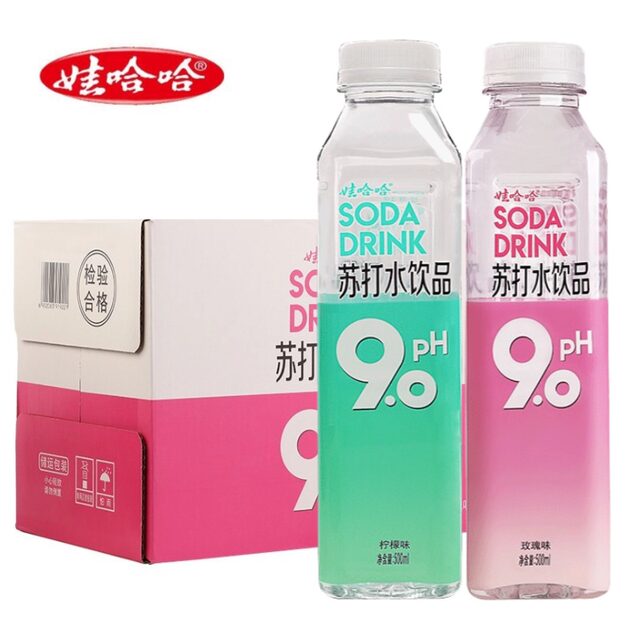 Wahaha PH9.0 soda water 500ml*15 bottles lemon flavored rose flavored ...