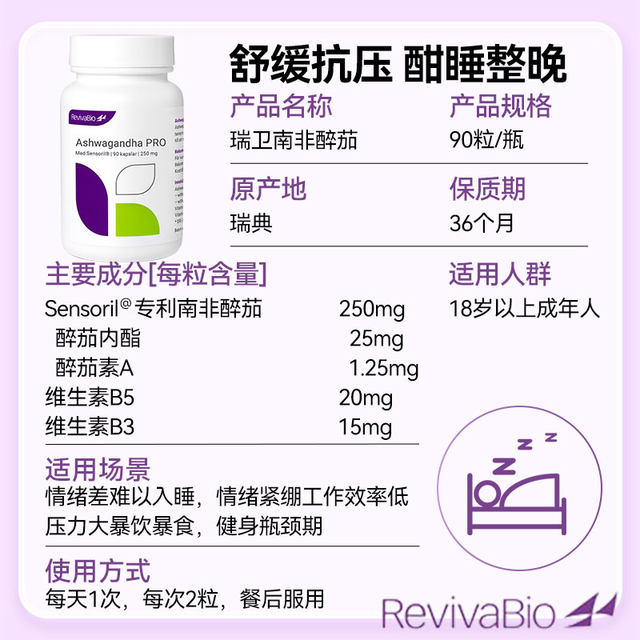 Swedish RevivaBio Ashwagandha sensoril extract reduces cortisol and ...
