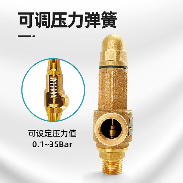 All-copper spring-type pressure relief valve 4-minute outer wire ...