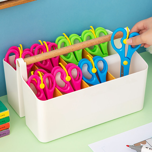 Kindergarten scissor storage box art area material scissor rack art ...