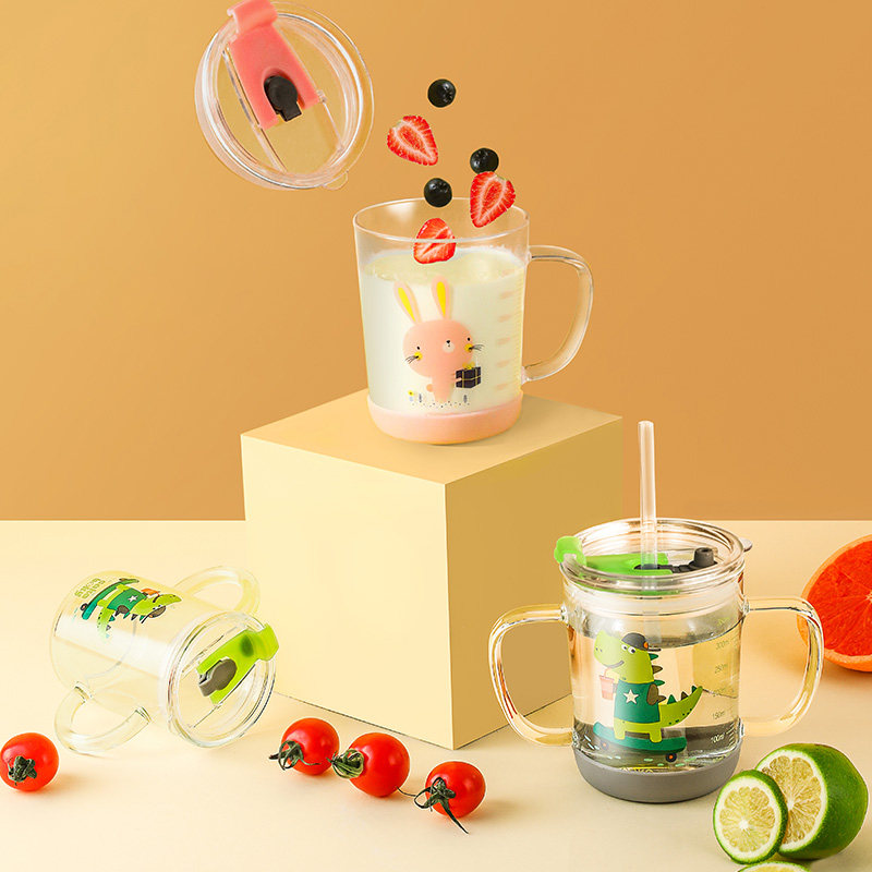 Children's Milk Cup with Scale and Straw, Baby Milk Powder Special ...