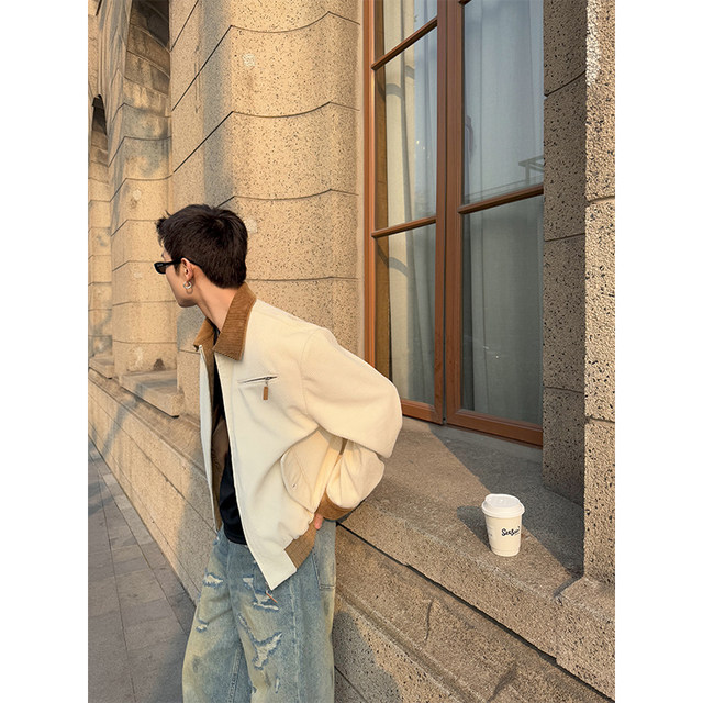 DBW Doublewin original corduroy contrasting short jacket men's spring high-end fashionable and ...