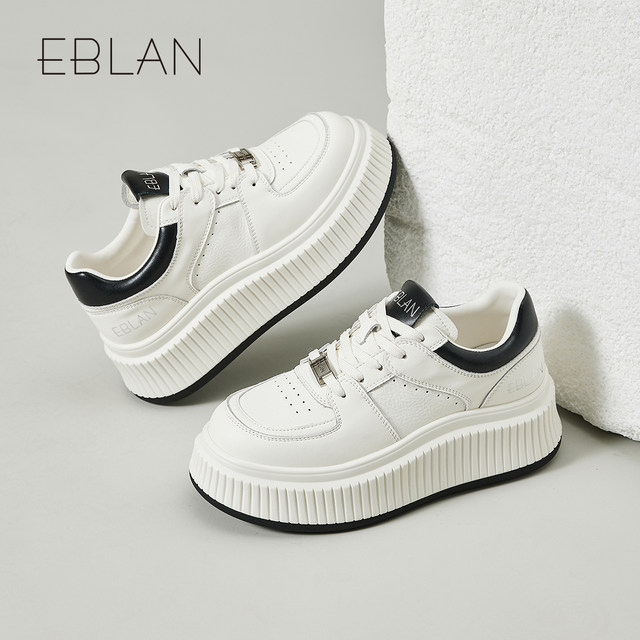 EBLAN/Yiban thick-soled white shoes, comfortable and versatile casual ...