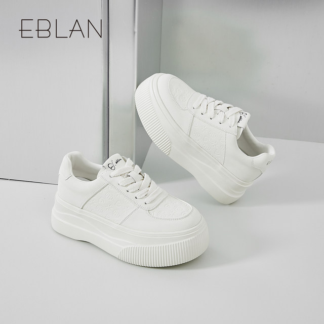 EBLAN/Yiban thick-soled white shoes 2025 autumn new versatile and ...