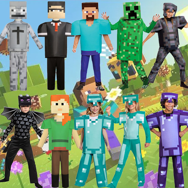 Minecraft Cosplay My World Game Armor Children Halloween Party Diamond ...