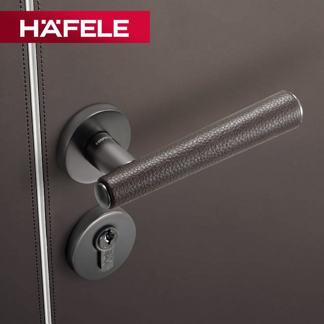 German Haifule HAFELE bedroom door Modern simplicity black leather ...