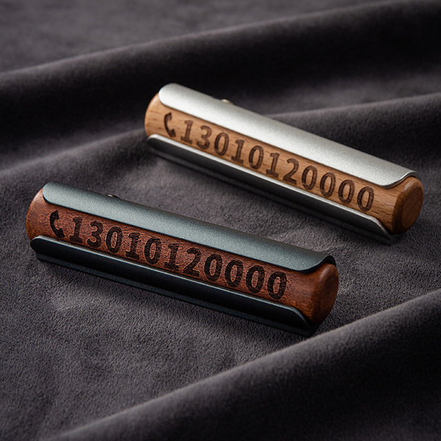 Art solid wood can be hidden Temporary parking phone number plate Move ...