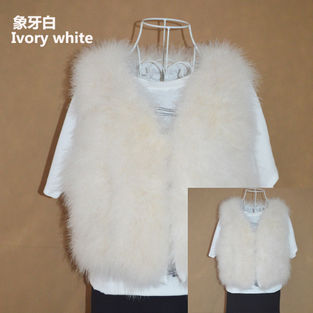 2024 Haining Autumn and Winter New ostrich Fupa Vests Short Turrant ...