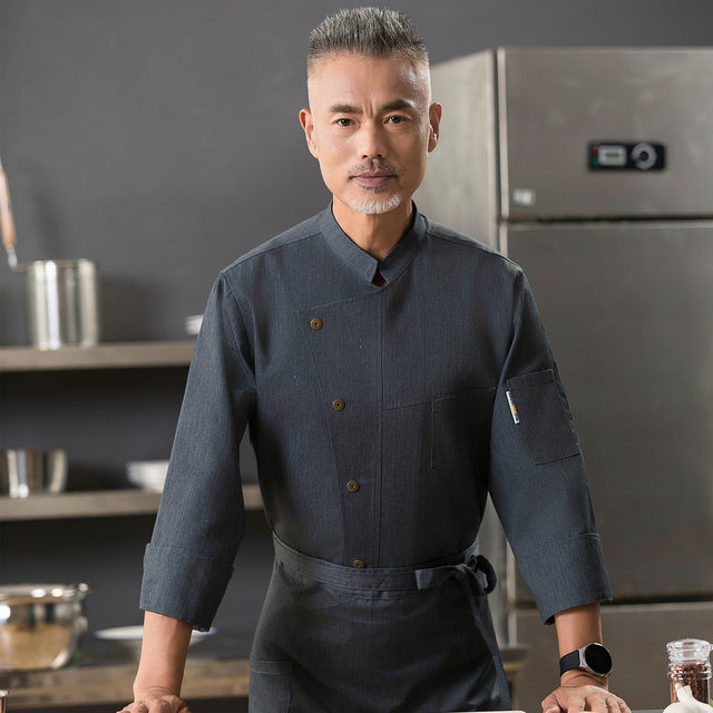 High-end hotel chef's overalls pure cotton cake baking restaurant chef ...