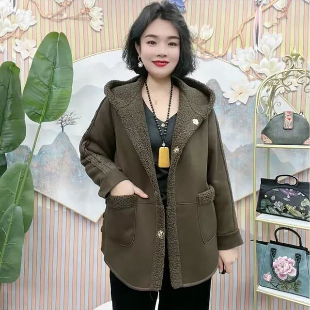 Winter mother plus velvet and warm two sides wearing jackets new ...