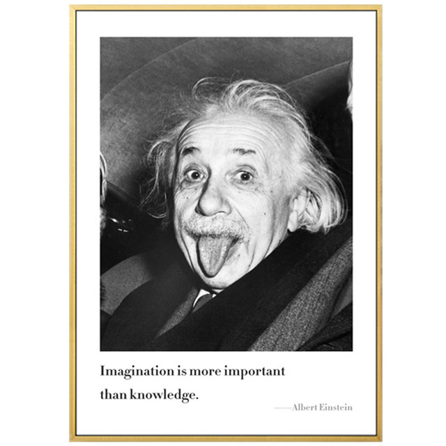 Einstein hanging painting creative black and white character poster ...