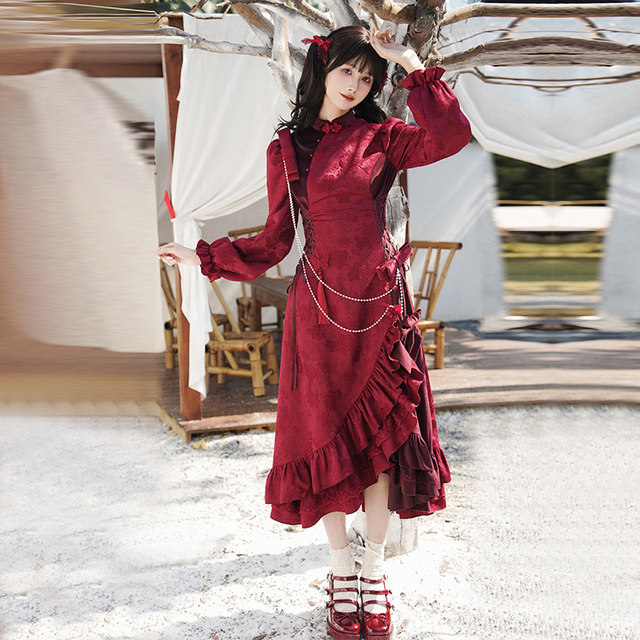 Withpuji original design Chinese style new Chinese velvet ruffled ...