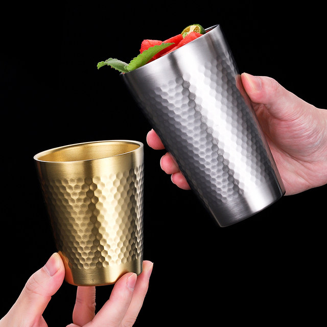 Korean 304 stainless steel water cup large capacity beer cup restaurant ...