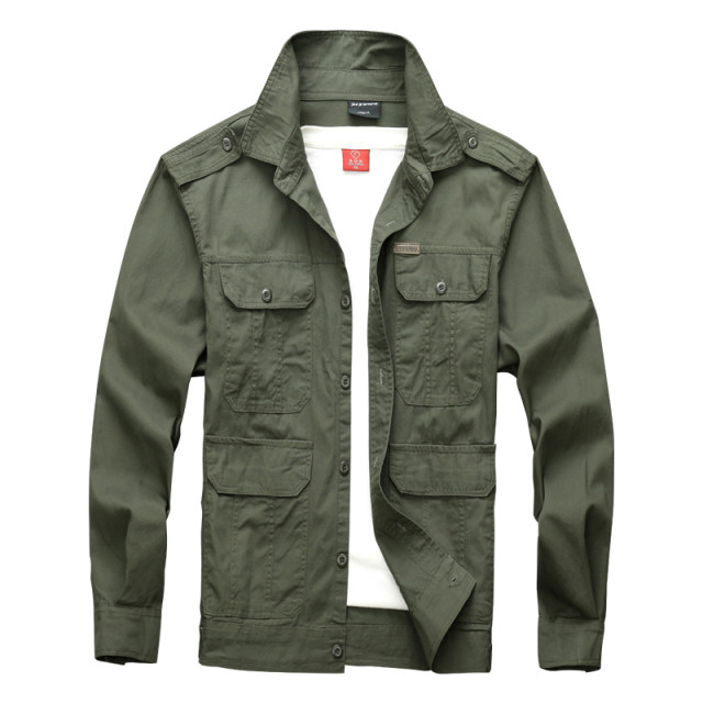 Work tops for men's summer thin wear-resistant camouflage work clothes ...