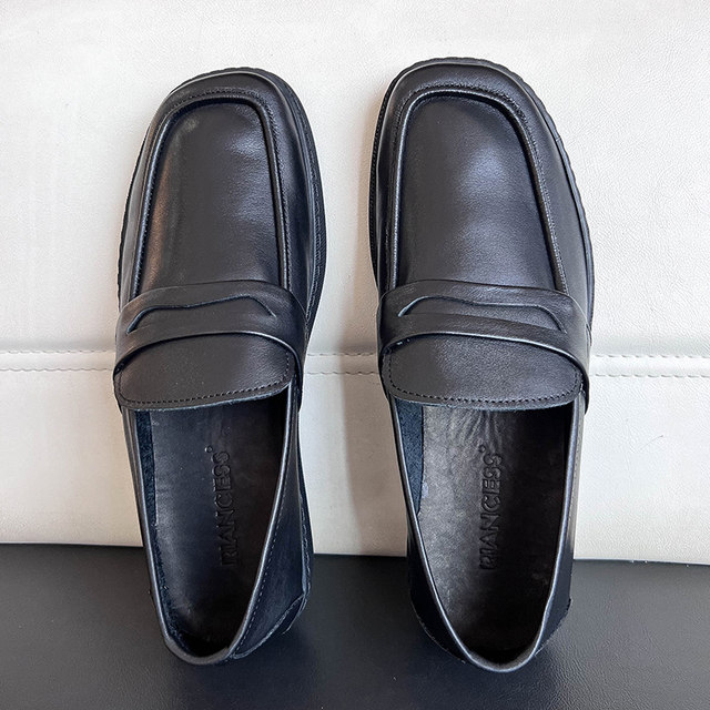 Summer thin -faced single -layer leather sleeve foot Carrefour shoes ...