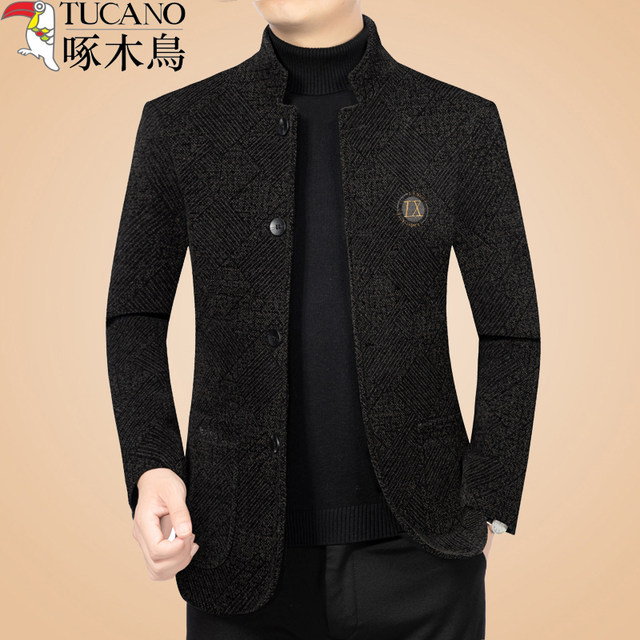 Woodpecker Casual Wool Jacket Jacket Men's Spring and Autumn New Middle ...