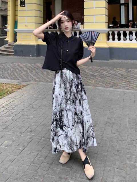 Ink and wash tea clothes, Chinese style, new Chinese style dress for ...