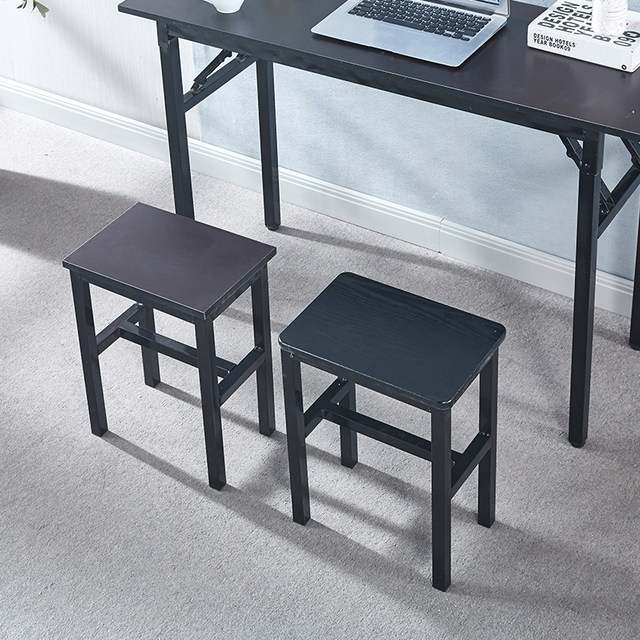 Simple square stool dining stool high stool thickened household ...