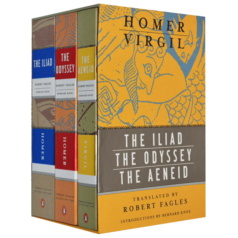 The Iliad Odyssey and ANEID BOX SET Homer Epic Trilogy English Original ...