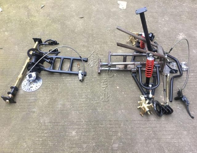 DIY modified kart accessories homemade four-wheeled vehicle front and ...