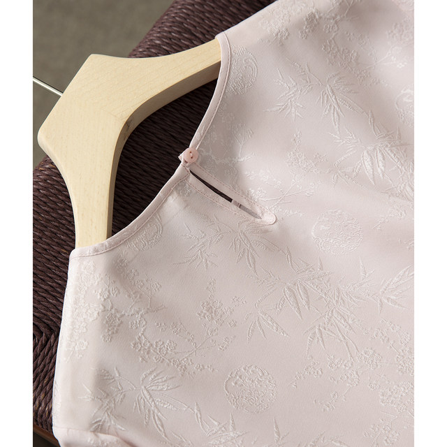 Silk art Bamboo jacquard silk crest crepe 100% mulberry silk long ...