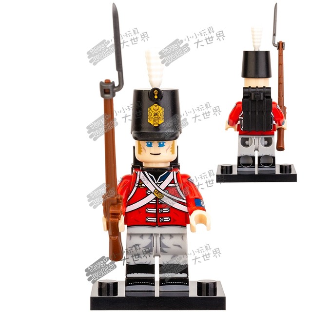 Napoleon Peninsula War, British, French and German soldiers assembled building blocks, toys n033-036