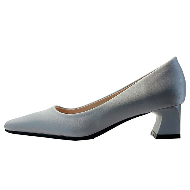 Paris fashion grey high heels women's thick heels spring 2025 new ...