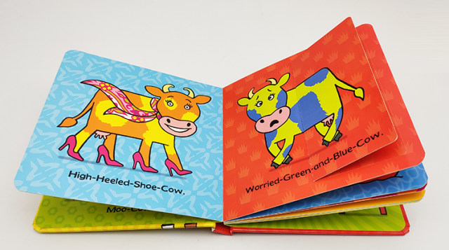 English original Elephant Wellyphant/Moo-Cow Kung-Fu-Cow cardboard flip ...