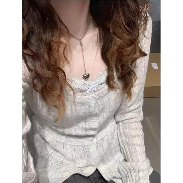 BM official website light gray round neck button long sleeve knitted ...