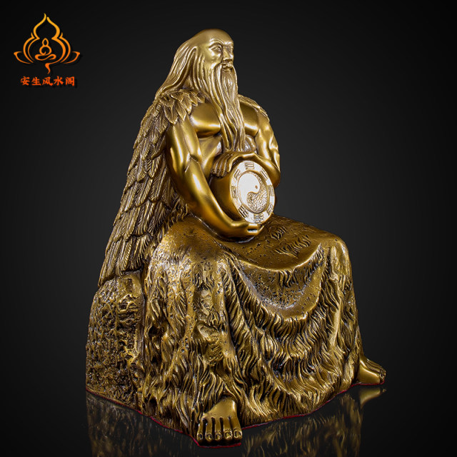 Pure copper Fuxi statue Bagua Patriarch King Fuxi the Great Feng Shui ...