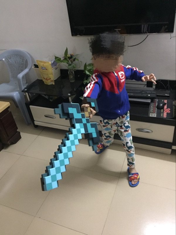 Minecraft Toy Diamond Sword Pickaxe 2-in-1 Plastic Deformable Weapon ...