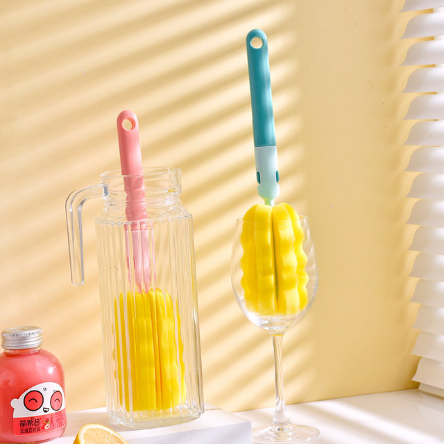 Long handle cup washing brush cup artifact set long bottle brush ...